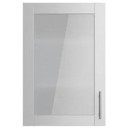 Glash&auml;ngeschrank KOCHSTATION "KS-Ahus", grau (hellgrau matt, wildeiche nachbildung), B:60cm H:89,6cm T:34,9cm, Schr&auml;nke, Glash&auml;ngeschrank, Breite 60 cm
