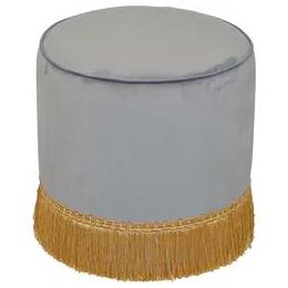 Hocker Home Affaire, grau, B:45cm H:46cm T:45cm, Samtbezug 100% Polyester, Hocker, Sitzhocker