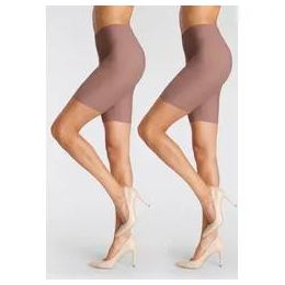 Radlerhose Lascana, Damen, Gr. 40/42, N-Gr, braun (bronzefarben), Strick, Obermaterial: 80% Polyamid, 20% Elasthan, unifarben, Basic, bequem, Hosen Radlerhose, ideal f&uuml;r ein sicheres Gef&uuml;hl darunter