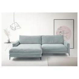 Ecksofa Home Affaire "Downtown, B/T/H: 272/190/84 cm L-Form", blau (hellblau), B:272cm H:84cm T:190cm, 88% Polyester, 12% Polyacryl, Sofas, Ecksofa, weicher Sitzkomfort auch in Cord und Boucl&eacute;, incl. Zierkissen
