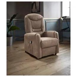 Sit & More TV-Sessel SIT & MORE "Morten", braun (latte), B:76cm H:115cm T:78cm, NaturLEDER (echtes Rindsleder);Luxus-Microfaser (100% Polyester);Luxus-Kunstleder, Sessel, Fernsehsessel, in Gr&ouml;&szlig;e L, wahlweise mit Motor und Aufstehhilfe