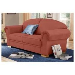2-Sitzer Home Affaire "Amrum", orange (terra), B:194cm H:91cm T:92cm, Chenille (90% Polyester, 10% Polyacryl), Sofas, mit Federkern