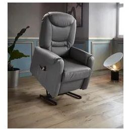 Sit & More TV-Sessel SIT & MORE "Morten", grau (anthrazit), B:76cm H:113cm T:78cm, Luxus-Kunstleder;NaturLEDER (echtes Rindsleder);Luxus-Microfaser (100% Polyester), Sessel, Fernsehsessel, in Gr&ouml;&szlig;e M, wahlweise mit Motor und Aufstehhilfe