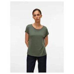 V&eacute;ro Moda Rundhalsshirt VERO MODA "VMAVA PLAIN SS TOP GAJRS NOOS", Damen, Gr. M, gr&uuml;n (laurel wreath), Jersey, Obermaterial: 95% Lyocell (TENCELTM), 5% Elasthan, unifarben, regular fit normal, Rundhals, Shirts Rundhalsshirt, Materialmix, regular fit