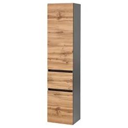 Seitenschrank Welltime "Kaunas", grau (wotaneiche, grau), B:40cm H:180cm T:35cm, Holzwerkstoff, Schr&auml;nke, Seitenschrank, 40 cm breit, mit Schubkasten, Soft-Close-Funktion