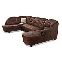 Wohnlandschaft Home Affaire "Budapest, viel Platz, Breite 288cm, zeitlos und elegant, U-Form", braun, B:288cm H:84cm T:80cm, Sofas, Wohnlandschaft, wahlweise mit Bettfunktion