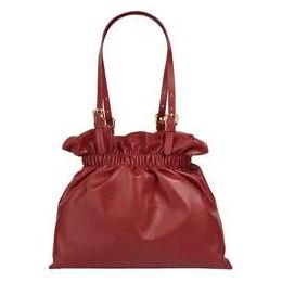 Shopper Samantha Look, Damen, Gr. B/H/T: 25cm x 25cm x 10cm onesize, rot, Leder, unifarben, Taschen Shopper, echt Leder, Made in Italy