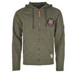 Kapuzenpullover Top Gun "TG20213018", Herren, Gr. 48S, gr&uuml;n (oliv), Obermaterial: 100% Baumwolle, Pullover Sweatshirt Hoodie