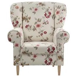 Sessel Home Affaire "Asino", bunt (blume), B:80cm H:102cm T:86cm, Strukturstoff Hahnentritt (55% Polyester, 45% Polyacryl), Sessel, Sessel, mit Hahnentritt Bezug, wahlweise mit Hocker