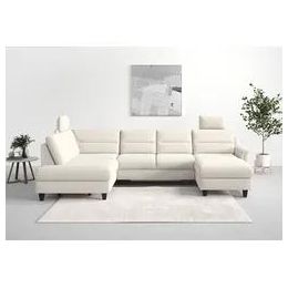 Sit & More Wohnlandschaft SIT & MORE "Far&ouml; U-Form", beige (creme), B:325cm H:90cm T:187cm, Sofas, Wohnlandschaft, inklusive Federkern, wahlweise mit Bettfunktion und Bettkasten