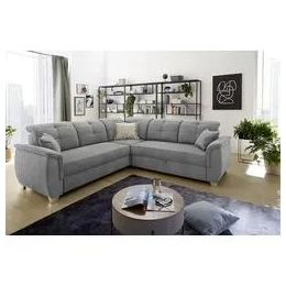 Jockenh&ouml;fer Ecksofa JOCKENH&Ouml;FER GRUPPE "Udine L-Form, B: 263 cm", grau, B:263cm T:100cm, Luxus-Microfaser in Lederoptik (100% Polyester);Kissen: 44% Polyethylem, 30% Polyacryl, 26% Polypropylen, Sofas, Ecksofa, mit Bettfunktion, Bettkasten, Kopfteilverstellung & Zierkissen