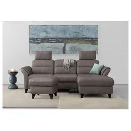 Sit & More Ecksofa SIT & MORE "Mellum L-Form", grau (anthrazit), B:250cm H:87cm T:163cm, 100% Polyester, Sofas, Ecksofa, Federkern, optional Schlaffunktion, Bettkasten & Armteilfunktion