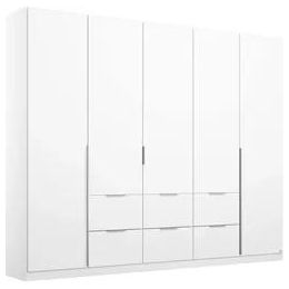 Dreht&uuml;renschrank Rauch "Kleiderschrank Schrank Ankleide Garderobe Schlafzimmerschrank MEMPHIS", wei&szlig;, B:225cm H:210cm T:54cm, Holzwerkstoff, Schr&auml;nke, Dreht&uuml;renschrank, mit Schubladen und Stangengriffen, viel Stauraum MADE IN GERMANY