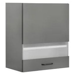 Glash&auml;ngeschrank Optifit "Elga", grau (basaltgrau, basaltgrau), B:60cm H:70,4cm T:34,9cm, Holzwerkstoff, Schr&auml;nke, Glash&auml;ngeschrank, mit Soft-Close-Funktion und Metallgriff, Breite 60 cm