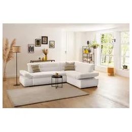 Ecksofa Home Affaire "Avesa L-Form", beige (creme), B:275cm H:80cm T:211cm, 95% Polyester, 5% Polyacryl, Sofas, Ecksofa, Wahlweise mit Arm- und Bettfunktion, B/T/H: 275/211/80 cm