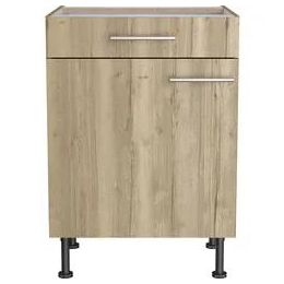 Unterschrank Optifit "Klara", braun (wildeiche), B:60cm H:87cm T:58,4cm, Holzwerkstoff, Schr&auml;nke, Unterschrank, Breite 60 cm