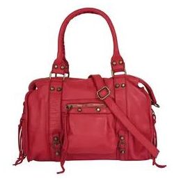 Shopper Samantha Look, Damen, Gr. B/H/T: 34cm x 27cm x 12cm onesize, rot, Leder, Taschen Shopper, echt Leder, Made in Italy