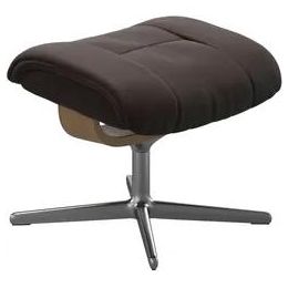 Fu&szlig;hocker stressless "Mayfair", braun (chocolate paloma), B:55cm H:41cm T:39cm, Leder PALOMA: PALOMA ist ein durchgef&auml;rbtes Semianilin-M&ouml;belleder mit nat&uuml;rlicher Narbung., Hocker, Fu&szlig;hocker, mit Cross Base, Gr&ouml;&szlig;e S, M & L, Holzakzent Eiche