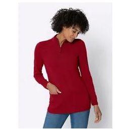 Stehkragenpullover Classic Basics "Pullover", Damen, Gr. 44, rot, 100% Polyacryl, meliert, unifarben, Pullover Stehkragenpullover