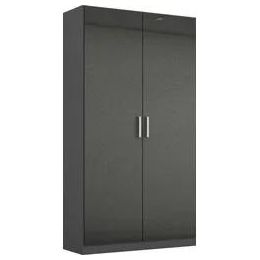 Dreht&uuml;renschrank Rauch "Kleiderschrank Schrank Garderobe Garderobenschrank HOMBURG", grau (graumetallic, hochglanz effektgrau), B:91cm H:197cm T:54cm, Holzwerkstoff, Schr&auml;nke, Dreht&uuml;renschrank, in 2 Breiten mit moderner Hochglanzfront MADE IN GERMANY