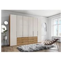 Kleiderschrank Wiemann "Monaco", braun (bianco, eiche, nachbildung, glas champagner), B:295,3cm H:216cm T:58cm, Floatglas, Holzwerkstoff, Schr&auml;nke, Kleiderschrank, mit Teil-Glasfront sowie hochwertige Beschl&auml;ge inkl. D&auml;mpfung