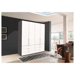 Faltt&uuml;renschrank Wiemann "Loft, Kleiderschrank, Schrank, W&auml;scheschrank, mit Glasfront", wei&szlig; (havanna, wei&szlig; glas), B:200cm H:216cm T:58cm, Schr&auml;nke, inkl. gep&auml;mpften Schubk&auml;sten und T&uuml;ren, mit Panorama&ouml;ffnung