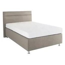 Boxspringbett, beige (struktustoff dunkelbeige), ohne LED-Beleuchtung, Liegefl&auml;che B/L: 120cm x 200cm, H3, 5-Zonen-Tonnentaschen-Federkernmatratze, Bezug Unterbox und Kopfteil: Strukturstoff (77% Polyester und 23% Viskose);Bezug Obermatratze 100% Polyester, waschbar bis 60C, Westfalia Schlafkomfort, Komplettbetten, Boxspringbett, wahlweise mit LED-Beleuchtung