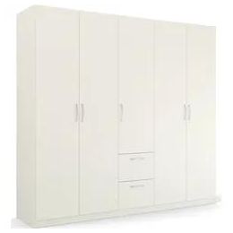 Dreht&uuml;renschrank Rauch "Kleiderschrank Schrank Garderobe Ankleide PURE BY QUADRA SPIN", wei&szlig; (alpinwei&szlig;), B:226cm H:210cm T:54cm, Holzwerkstoff, Schr&auml;nke, Dreht&uuml;renschrank, in puristischem Design mit Griffen in Alufarben MADE IN GERMANY