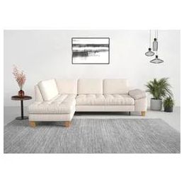 Sit & More Ecksofa SIT & MORE "Westham L-Form", beige (creme), B:261cm H:88cm T:179cm, 100% Polyester, Sofas, Ecksofa, mit Ottomane, mit oder ohne Bettfunktion, Bettkasten, Verstellung