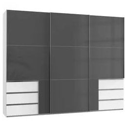 Schwebet&uuml;renschrank wimex "Level by fresh to go", wei&szlig; (wei&szlig;, grauglas), B:300cm H:236cm T:65cm, Schr&auml;nke, Schwebet&uuml;renschrank, mit Glast&uuml;ren