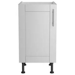 Sp&uuml;lenschrank KOCHSTATION "KS-Ahus", grau (hellgrau matt, hellgrau), B:45cm H:87cm T:58,4cm, Schr&auml;nke, Sp&uuml;lenschrank, Breite 45 cm
