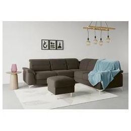 Sit & More Ecksofa SIT & MORE "Sinatra L-Form", braun (espresso), B:251cm H:85cm T:231cm, 90% Polyester, 10% Polyamid, Sofas, Ecksofa, optional mit Kopfteilverstellung und Armteilfunktion