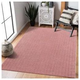 Teppich Carpet City "Frise&eacute;-Teppich FANCY805", rosa (ros&eacute;), B:120cm H:12mm L:160cm, Polypropylen, Teppiche, Teppich, L&auml;ufer, Kurzflor, Einfarbig, 3D-Optik, Zickzack Look, Wohnzimmer