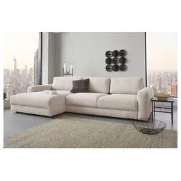 Ecksofa Home Affaire "Bloomfield, elegant, viel Platz, Mega Couch, Breite 303cm, L-Form", beige, B:303cm H:84cm T:176cm, 92% Polyester 8% Nylon, Sofas, Ecksofa, extra tiefe Sitzfl&auml;che, wahlweise mit Sitztiefenverstellung