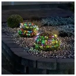 Konstsmide LED-Lichterkette, silber (silberfarben), Dioden 360 Stk. Flammen 360 Stk., Kabell&auml;nge 5m x Gesamtl&auml;nge 9,3m, Lichterketten, Micro LED, Firecracker, mit langsamem RGB-Farbwechsel