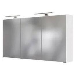 Spiegelschrank Welltime "Matera", wei&szlig;, B:120cm H:64cm T:20cm, Holzwerkstoff, Schr&auml;nke, Spiegelschrank, Breite 120 cm, mit 6 verstellbaren Glasb&ouml;den