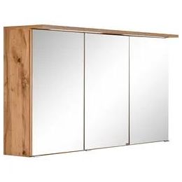Spiegelschrank Welltime "Lucca", braun (eichefarben), B:120cm H:66cm T:20cm, Holzwerkstoff, MDF, Schr&auml;nke, Spiegelschrank, mit LED Beleuchtung