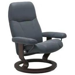Relaxsessel stressless "Consul", blau (atlantic blau batick), B:76cm H:100cm T:71cm, Leder BATICK: BATICK ist ein leicht korrigiertes, durchgef&auml;rbtes und genarbtes M&ouml;belleder, bei dem die meisten Unebenheiten und Spuren in der Regel entfernt wurden.;Leder PALOMA: PALOMA ist ein durchgef&auml;rbtes Semianilin-M&ouml;belleder mit nat&uuml;rlicher Narbung.;ROHLEDER Stoff Q2 FARON: Ein fester zuverl&auml;ssiger Boucl&eacute; mi