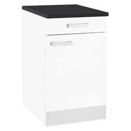 Sp&uuml;lenschrank Optifit "Odense", wei&szlig; (wei&szlig;, wei&szlig;), B:50cm H:85cm T:60cm, Schr&auml;nke, Sp&uuml;lenschrank, 50 cm breit, mit T&uuml;r und Schubkasten, mit 28 mm starker Arbeitsplatte