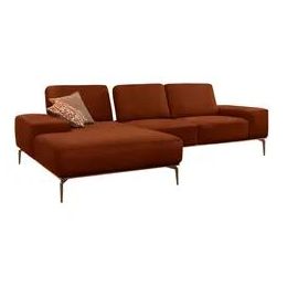 Ecksofa W.Schillig "run, Designsofa mit tollem Sitzkomfort, bequem, L-Form", orange (terracotta w82), B:279cm H:88cm T:178cm, Longlife Xtra-Leder Z73: Naturwalkleder der Luxusklasse aus den erlesensten Rohh&auml;uten. Hautst&auml;rke 1, 1 &ndash; 1, 3 mm;ROHLEDER Jacquard-Flachgewebe Q2 W60 (63% Polyester, 37% Polyacryl);ROHLEDER Chenille-Flachgewebe Q2 W77 (68% Polyacryl, 32% Polyester);Stoff S37 (100% Polyester