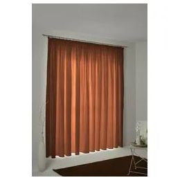 Vorhang WIRTH "Toco-Uni" Gr. 4, orange (terra), B:132cm H:245cm, Chenille, Polyacryl, Gardinen