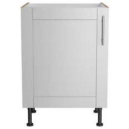 Sp&uuml;lenschrank KOCHSTATION "KS-Ahus", grau (hellgrau matt, wildeiche nachbildung), B:60cm H:87cm T:58,4cm, Schr&auml;nke, Sp&uuml;lenschrank, Breite 60 cm