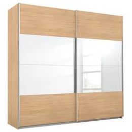Schwebet&uuml;renschrank Rauch "Quadra", braun (struktureichefarben hell, spiegel), B:226cm H:210cm T:62cm, Holzwerkstoff, Schr&auml;nke, Schwebet&uuml;renschrank, mit Spiegelelementen