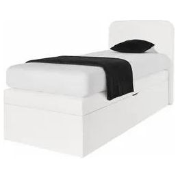 Boxspringbett, wei&szlig;, B:105cm L:212cm, Box und Kopfteil: Microvelours (100% Polyester) oder Kunstleder (Polyurethan);Bezug der Obermatratze: 100% Polyester, Westfalia Schlafkomfort, Komplettbetten, Boxspringbett, wahlweise mit Bettkasten