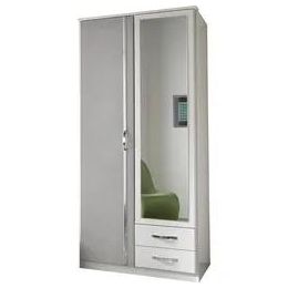 Kleiderschrank wimex "Duo", grau (wei&szlig;, betonfarben lichtgrau), B:90cm H:198cm T:58cm, Schr&auml;nke, Kleiderschrank