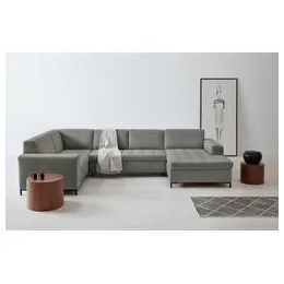 Wohnlandschaft OTTO HOME "Grazzo, aktuelle Steppung im Sitz, viel Platz, U-Form, Breite 332cm", grau (taupe), B:332cm H:80cm T:199cm, 100% Polyester (recycelt), Sofas, Wohnlandschaft, hochwertige Stoffe aus recyceltem Material, Steppung im Sitzbereich