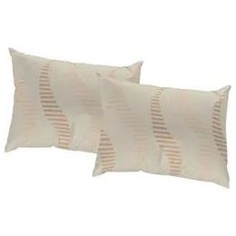 Dekokissen WIRTH "LUPARA" Gr. 3, beige (beige, gemustert), B:40cm L:60cm, Baumwolle, Polyester, Dekokissen_Sitzkissen_Kissenh&uuml;llen, Kissenh&uuml;lle ohne F&uuml;llung, 2 St&uuml;ck