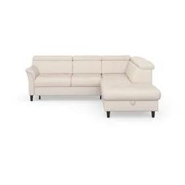 Sit & More Ecksofa SIT & MORE "Marano L-Form", beige (creme), B:252cm T:216cm, 100% Polyester, Sofas, Ecksofa, inklusive Kopfteilverstellung, wahlweise mit Bettfunktion, Bettkasten