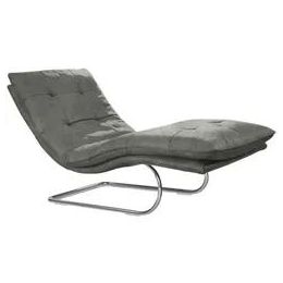 Relaxliege W.Schillig "daily dreams", grau (grau s37), B:75cm H:91cm T:170cm, Stoff S37 (100% Polyester), Sofas, in Waffelkissen-Optik, wahlweise mit Motor, Freischwingergestell