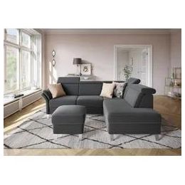 Sit & More Ecksofa SIT & MORE "Vincenzo L-Form", grau (anthrazit), B:245cm H:84cm T:193cm, Sofas, Ecksofa, inklusive Kopfteilverstellung, wahlweise mit Bettfunktion, Bettkasten
